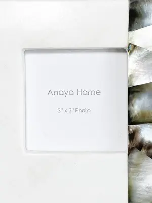 Anaya Grey Mother Of Pearl Marble Picture Frames - White
