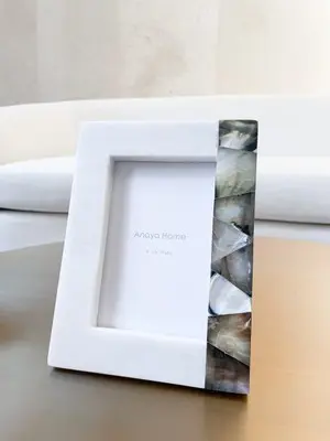 Anaya Grey Mother Of Pearl Marble Picture Frames