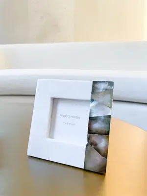 Anaya Grey Mother Of Pearl Marble Picture Frames
