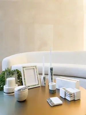 Anaya Rainbow Pearl Marble Candle Holder
