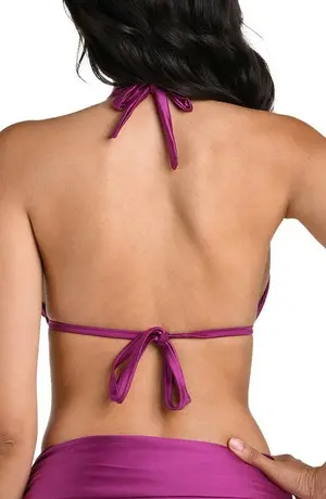 La Blanca Earth Halter Bikini Top - Berry