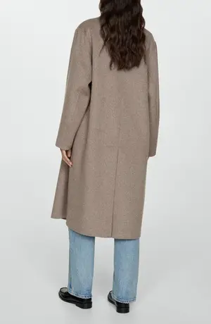 Mango Picarol Oversized Double Breasted Wool-blend Coat