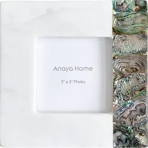 Anaya Rainbow Pearl Marble Picture Frames - White