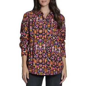 APNY Boyfriend Poplin Button-up Shirt - Pink Multi