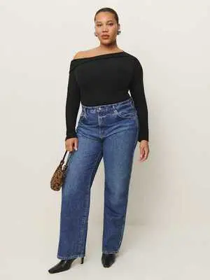 REFORMATION Elio Knit Top - Black