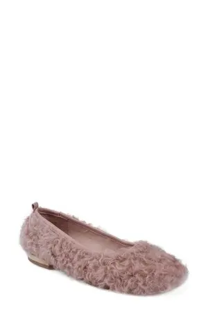 ARTISAN CRAFTED BY ZIGI Quincy Faux-fur Flat - Pink Leather