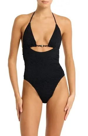 Bond Eye Fowler Beaded One-piece Swimsuit - Black Tiger