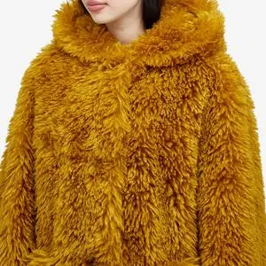 STAND STUDIO Midi Faux Fur Hooded Coat