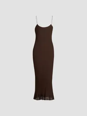 REFORMATION Suki Pleated Hem Midi-dress - Mole