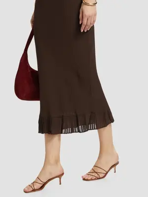 REFORMATION Suki Pleated Hem Midi-dress