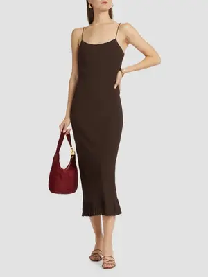 REFORMATION Suki Pleated Hem Midi-dress
