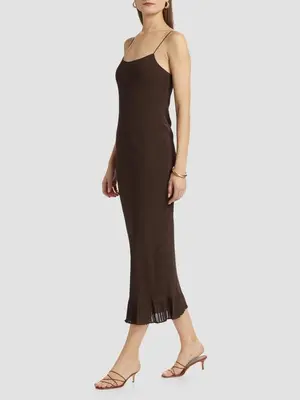REFORMATION Suki Pleated Hem Midi-dress