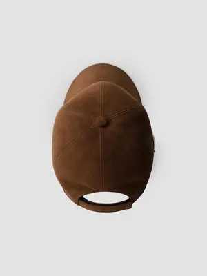 Prada Suede Baseball Cap - Brown