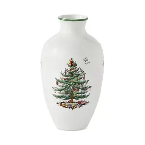 SPODE Christmas Tree 10 Posy Vase - Green