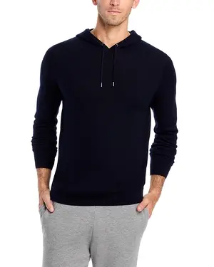 Bloomingdale'S Extra Fine Merino Wool Slim Fit Hooded Sweater - Navy Blue