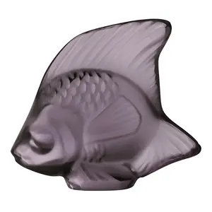 Lalique Crystal Fish Figure Purple - No Color