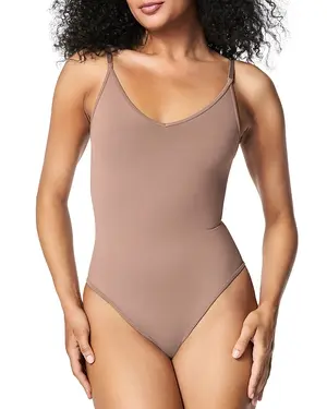 Spanx Seamless Power Thong Bodysuit - Cafe Au Lait
