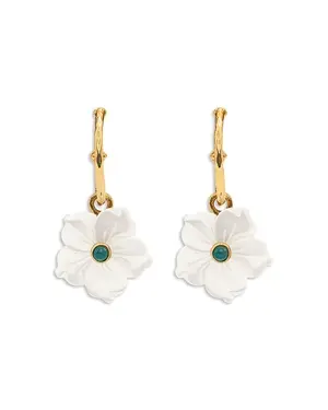 CAPUCINE DE WULF Mother Of Pearl Flower Drop Earrings - White