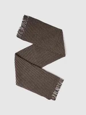 REISS Norah Wool Waffle Scarf - Taupe