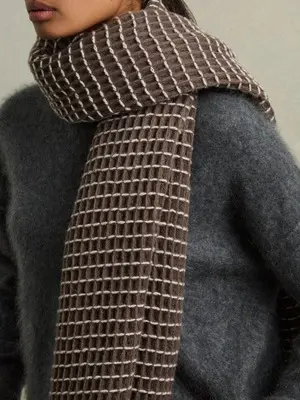 REISS Norah Wool Waffle Scarf