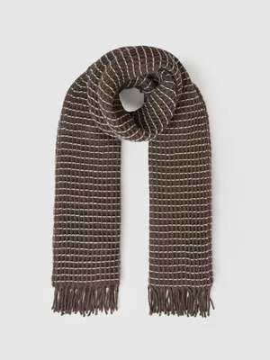 REISS Norah Wool Waffle Scarf