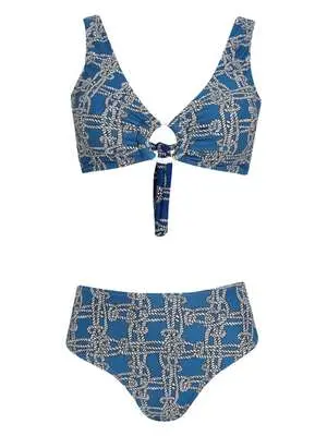 AMIR SLAMA Graphic-print Bikini - Blue