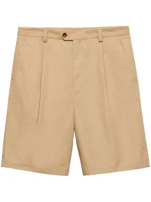 Prada Poplin Bermuda Shorts - Neutrals