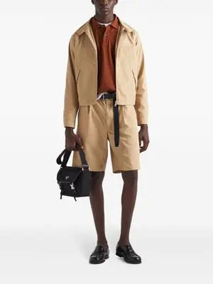 Prada Poplin Bermuda Shorts - Neutrals