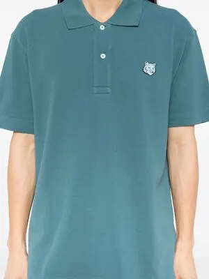 Maison Kitsuné Bold Fox Head Patch Comfort Polo Shirt - Blue