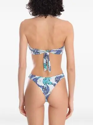 AMIR SLAMA Graphic Print Bandeau Bikini Set