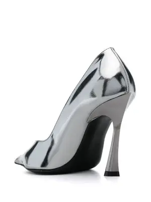 MUGLER 95mm Fang Heel Pumps - Silver