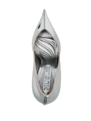 MUGLER 95mm Fang Heel Pumps - Silver