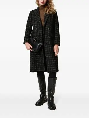 TWINSET Check Pattern Bouclé Coat