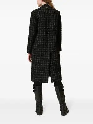 TWINSET Check Pattern Bouclé Coat