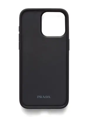 Prada Triangle-logo Iphone 15 Pro Max Case - Black