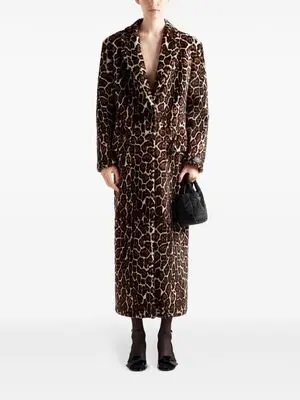 Prada Animal-printed Sheepskin Coat