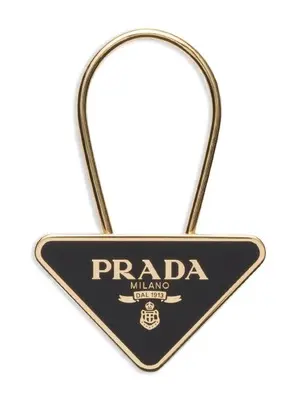 Prada Triangle-logo Keyring - Gold