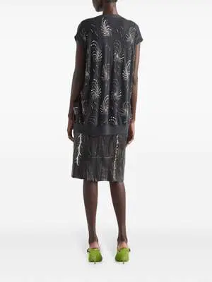Prada Patchwork Leather Midi Dress