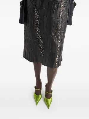 Prada Patchwork Leather Midi Dress