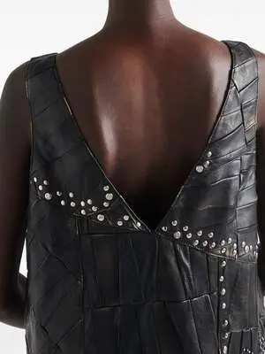 Prada Patchwork Leather Midi Dress