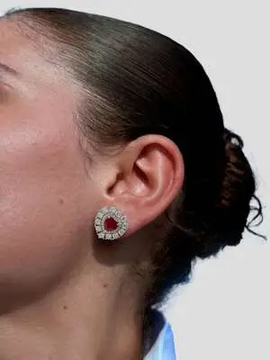 JUWELINA PARIS Ember Ruby Stud Earrings
