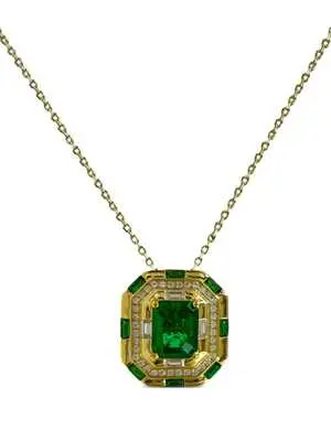 JUWELINA PARIS Byzantine Emerald Necklace - Gold
