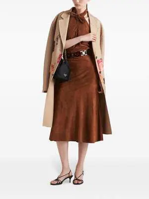 Prada Suede Midi Skirt
