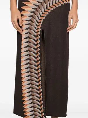 Rabanne Graphic Print Maxi Dress - Brown