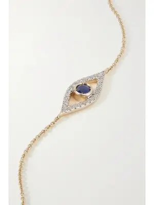 STONE AND STRAND Evil Eye Diamond And Sapphire Bracelet