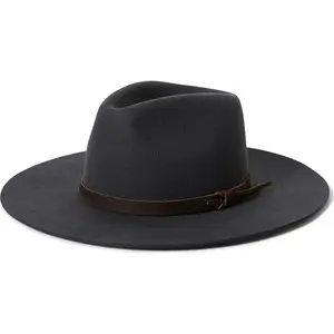 Brixton Hawkins Wool Cowboy Hat - Asphalt/brown