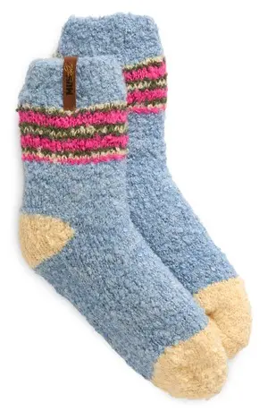 MUK LUKS MUK LUKS Cottage Bouclé Crew Socks Silver Fox