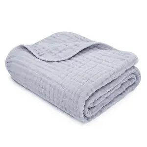 COMFY CUBS Baby Muslin Blanket Heather