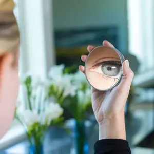ZADRO Compact Mirror With 10x Magnification & Suction Cup - Gray
