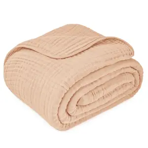 COMFY CUBS Adult Muslin Blanket - Cream
